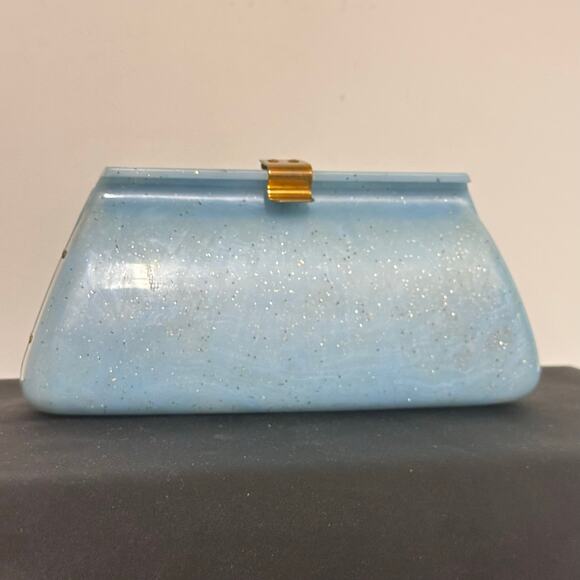 Bags | Vintage Ice Blue Lucite Clutch 5s 60s Cinderella Sparkle | Poshmark